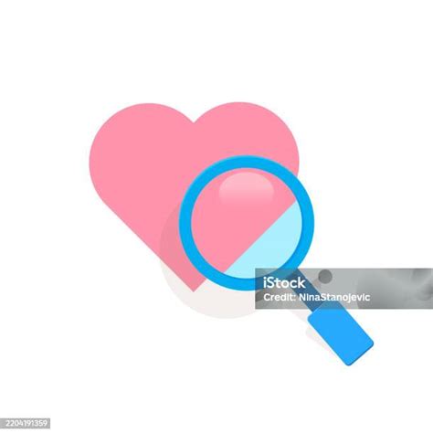데이트 앱 및 서비스를 위한 사랑 아이콘 디자인을 검색합니다 하트와 확대 유리 아이콘 디자인 벡터 일러스트 레이 션 감정에 대한 스톡 벡터 아트 및 기타 이미지 Istock