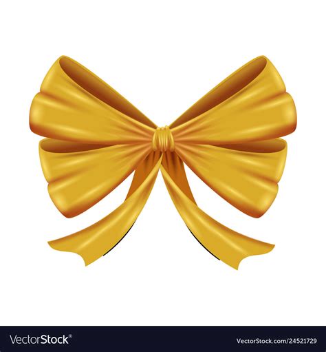 Golden Bow Ribbon Tape Decorative Royalty Free Vector Image