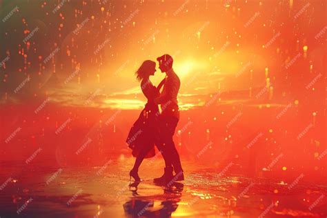 Blissful Couple Dancing In The Rain Premium Ai Generated Image