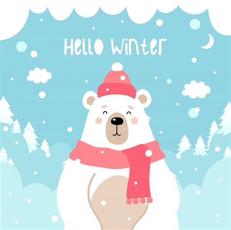 دانلود وکتور خرس ناز زمستانی دانلود رایگان فایل لایه باز، Psd، وکتور، لوگو و موکاپ