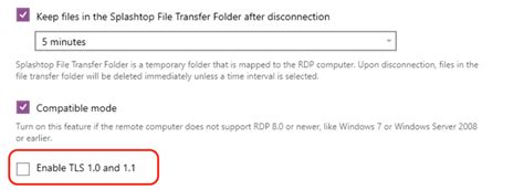 Tls 1 0 1 1 Support For Rdp Splashtop Business Support