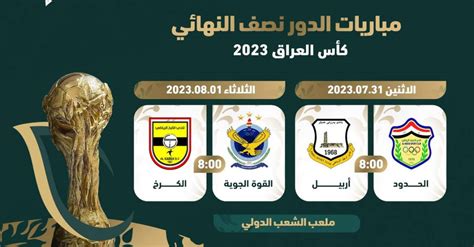 مواعيد جديدة لمباريات نصف نهائي كأس العراق وكالة تقدم الاخبارية