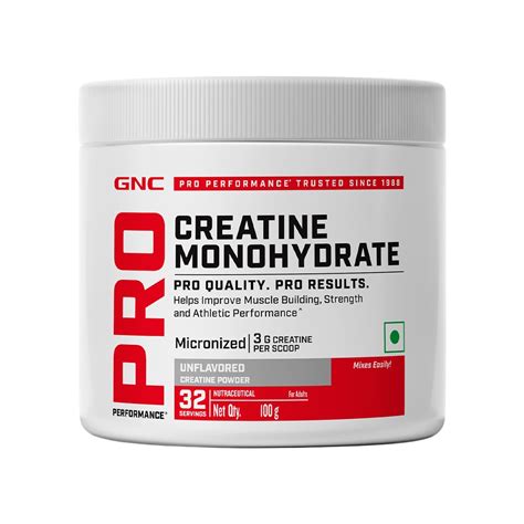 Gnc Pro Performance Unflavoured Creatine Monohydrate Price Buy Online