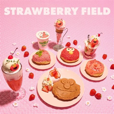 【セサミストリートマーケット】いちご尽くしの「strawberry Field」開催！旬ないちごをエルモと一緒に心ゆくまで堪能できるカフェ