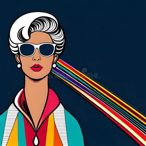 Beautiful Woman Vector Graphic Style Ai Generated Image Stock