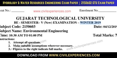 Download Be 5th Sem Environmental Engineering Gtu Paper 2150603 Winter