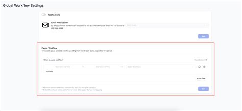 Pause Workflows On Certain Dates Venderflow Knowledgebase