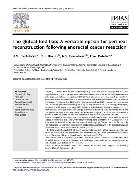 Pdf The Gluteal Fold Flap A Versatile Option For Perineal