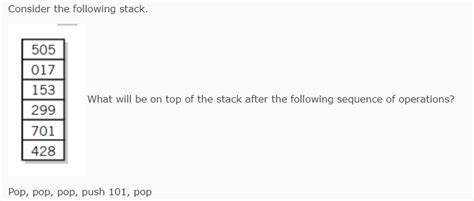 Solved Consider The Following Stack What Will Be On Top Of Chegg