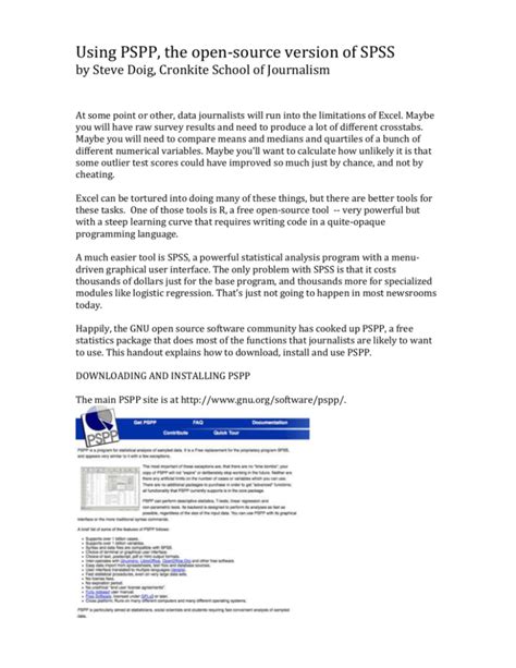 Using Pspp The Open Source Version Of Spss