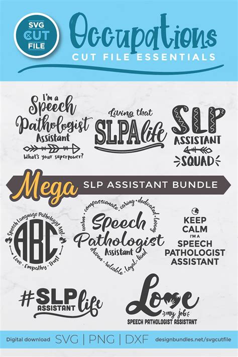 Speech Language Pathology Assistant Slpa Svg Bundle Slp Svg 572283