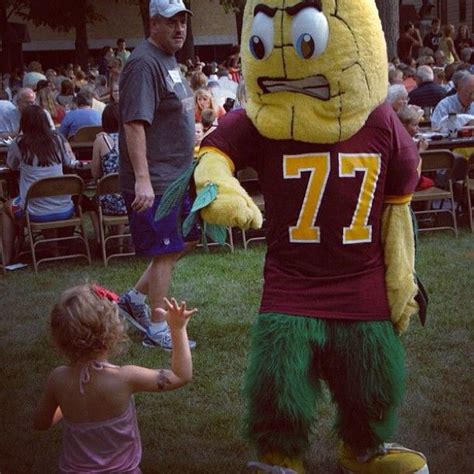 Kernel Cobb High Fives A Potential Future Cobber At Last Nights Moorhead Cordmn Corn Feed