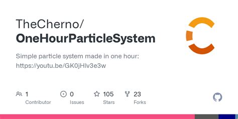Github Thechernoonehourparticlesystem Simple Particle System Made In One Hour Youtu