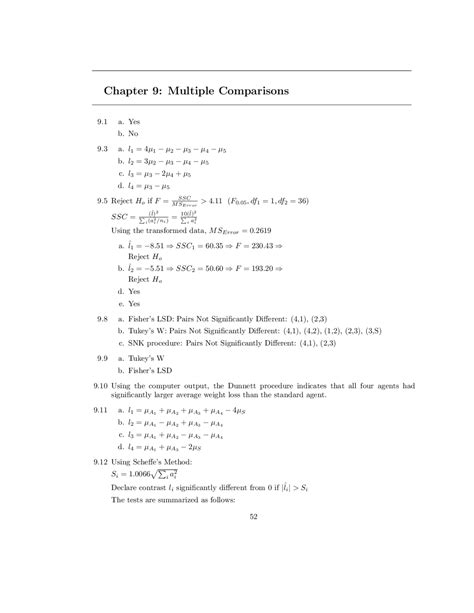 Multiple Comparisons Statistical Methods For Research Stat 401
