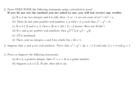 Solved Prove ONLY FOUR The Following Statements Using Chegg