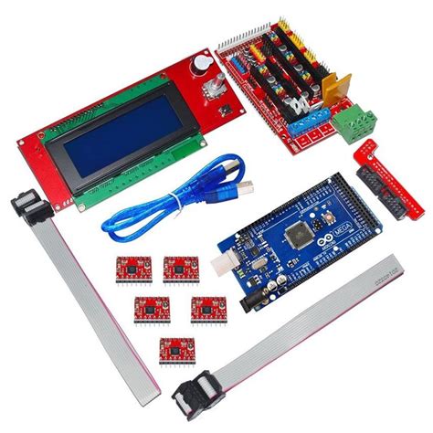 3d Printer Controller Ramps 14 Mega 2560 R3 5x A4988 2004 Lcd