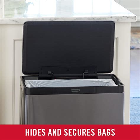 Rubbermaid Elite Bote De Basura Doble Hecho De Acero Inoxidable Para