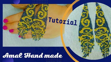 طريقة صنع حلق خرز بغرزة الطوب للمبتدئين Brick Stitch Tutorialdiy