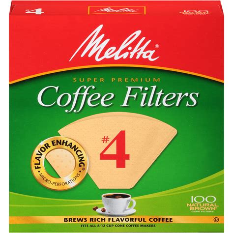 Melitta Natural Brown 4 Cone Coffee Filters 100 Ct Perfect For