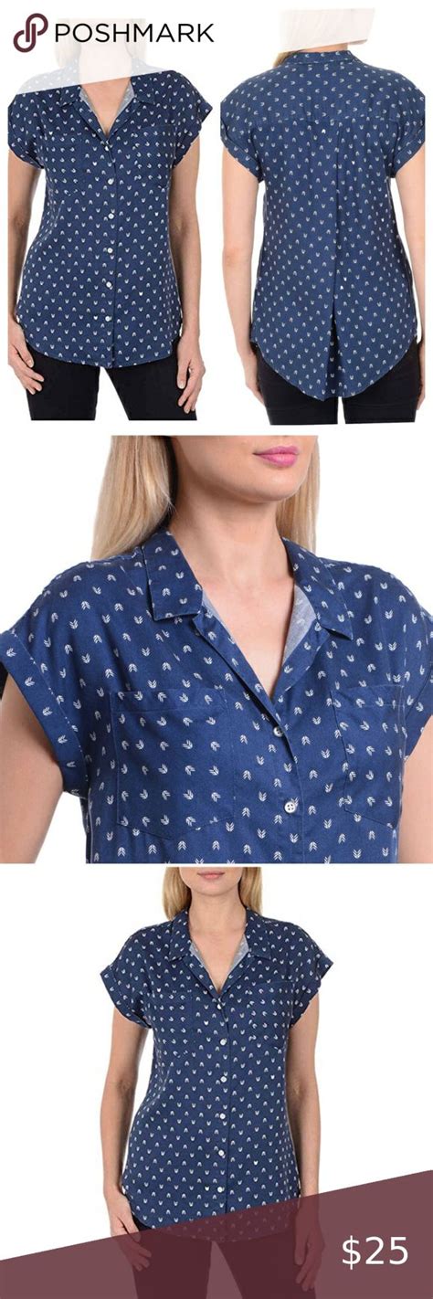 Jachs Girlfriend Navy Tencel Button Down Shirt Colorful Shirts