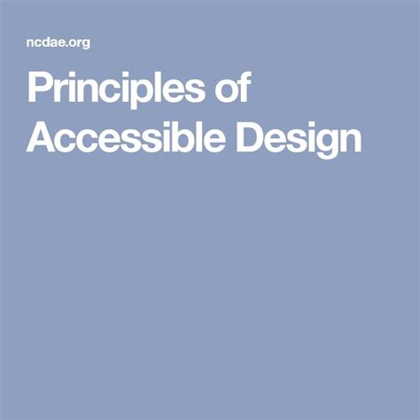 Principles Of Accessible Design