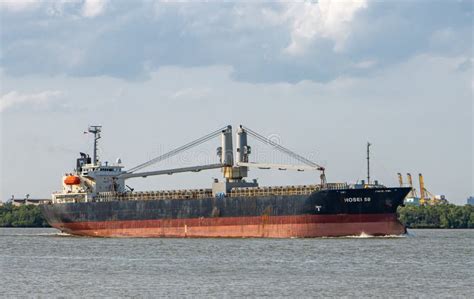 The Cargo Ship HOSEI 58 Sails From The Chao Phraya River To The Open