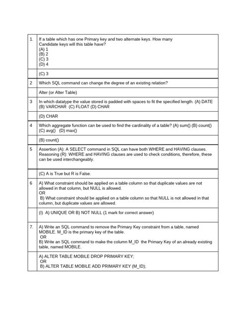 Sql Pdf Table Database Computer Programming