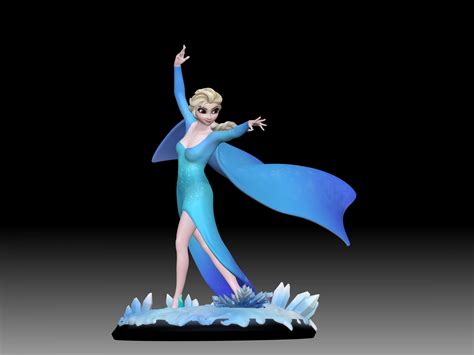 Elsa Frozen Fan Art Sculpture 3d Model By Minhdinh