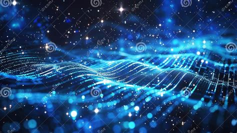 Big Data Flowing Like A Digital Wave In Cyberspace Stock Image Image
