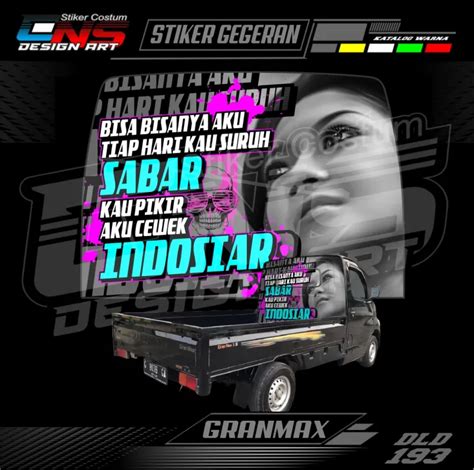 Stiker Kabin Belakang Gegeran Pick Up Daihatsu Granmax Custom Semua