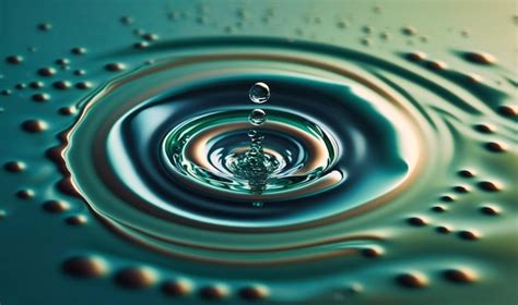 premium photo a single water droplet falling into a pool creating a