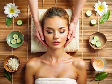 A Beautiful Young Woman Is Receiving A Spa Massage From A Professional
