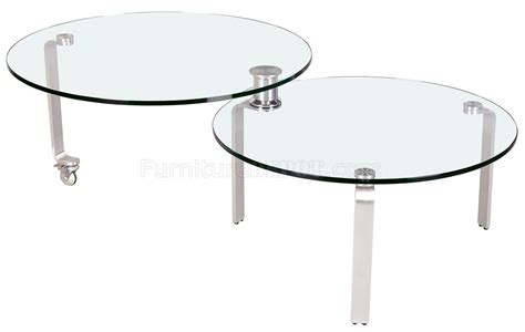 8161 Clear Glass Top Motion Cocktail Table By Chintaly