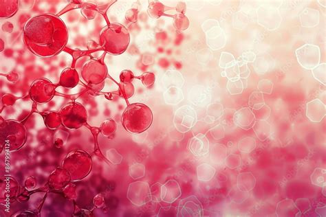 Abstract Red Molecule Structure Background For Science And Medical