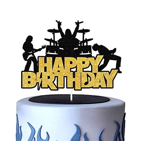 Rock And Roll Cake Topper Musical Birthday Decorations