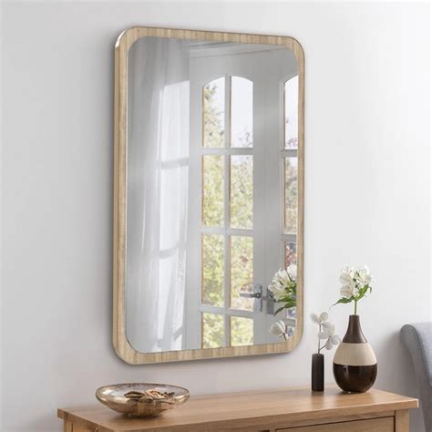 Дзеркало настінне прямокутне із заокругленими краями Арт Декор Zn3 дуб сонома 500 700мм фото