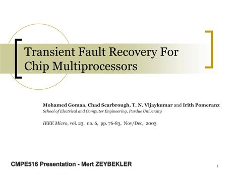 Ppt Transient Fault Recovery For Chip Multiprocessors Powerpoint