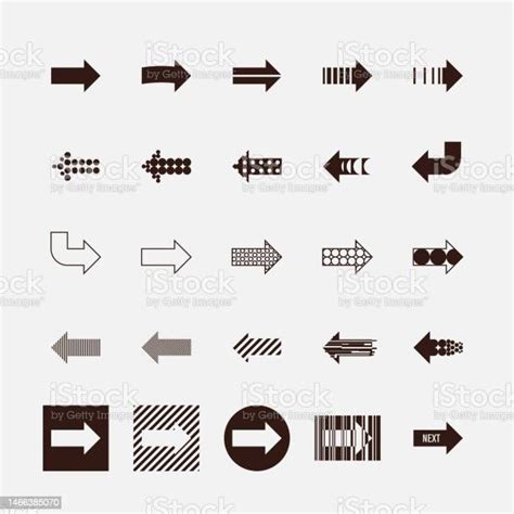 화살표 벡터 아이콘 세트입니다 프로젝트를위한 악센트 기하학적 화살표 디자인 그들을 확인하십시오 데스크톱 및 모바일 앱 Ui 인포 그래픽 사업 계획 교육 스티커 인쇄 가능
