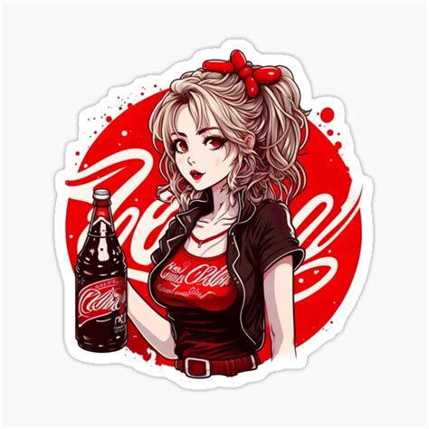 Sticker Anime Girl Coca Cola Parodie Par Nanarodsdesign Redbubble
