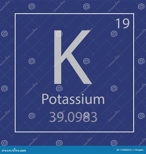 Potassium K Chemical Element Icon Stock Vector Illustration Of