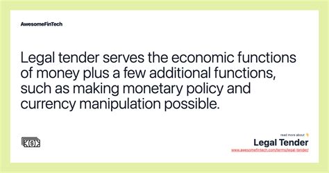 Legal Tender Awesomefintech Blog