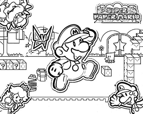 Paper Mario Coloring Pages