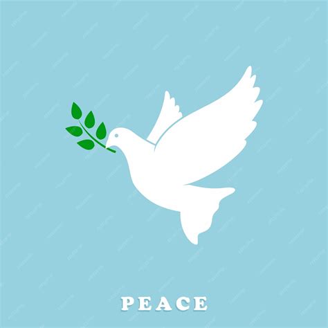 Premium Vector Peace Dove With Olive Branch Vector Illustration