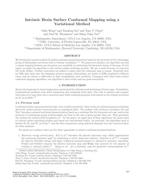 Pdf Intrinsic Brain Surface Conformal Mapping Using A Matilde Yauconformalflattening Pdf
