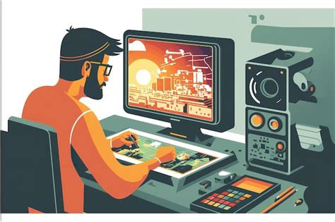 Premium Photo Interface Designer Flat Illustration