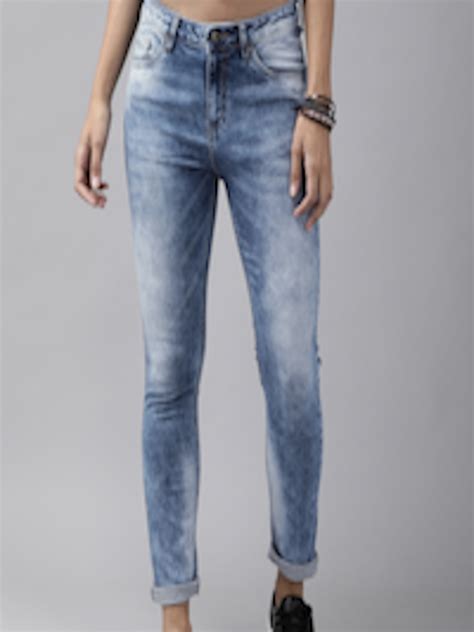 Buy Roadster Women Blue Skinny Fit Mid Rise Clean Look Stretchable