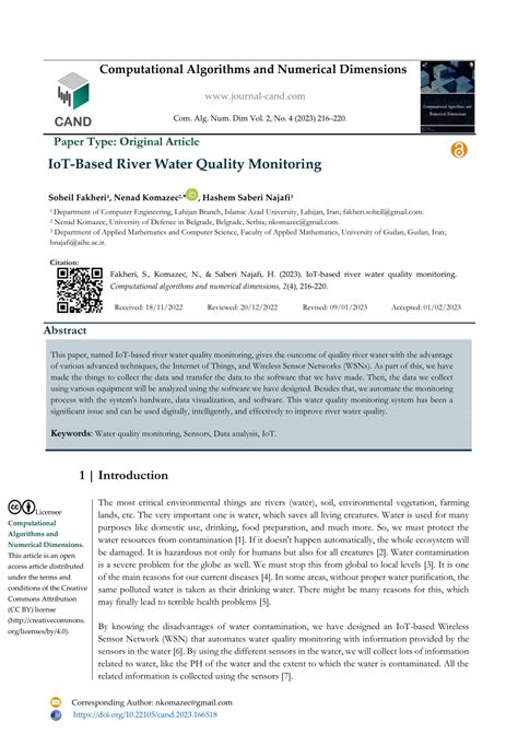 Pdf Iot Based River Water Quality Monitoring