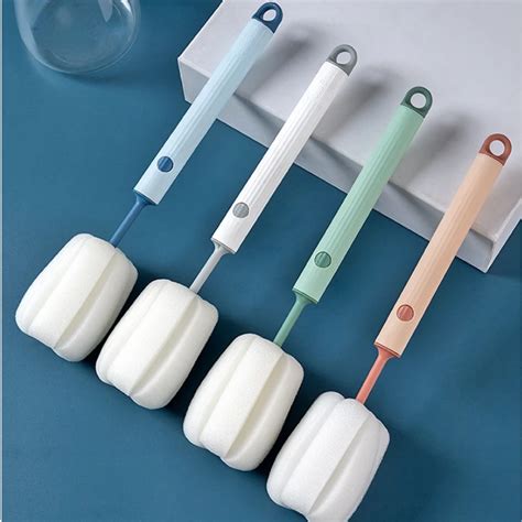 아기 젖병 브러쉬 이동식 스폰지 아기 우유 병 청소 브러쉬 긴 손잡이 컵 청소 브러쉬 가정용 주방 청소 도구