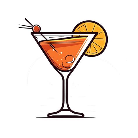 Premium Vector Cocktail Drink Glass Vector Illustration