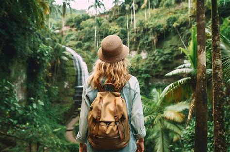 Premium Ai Image Adventurous Backpacker A Travelers Journey Generative Ai